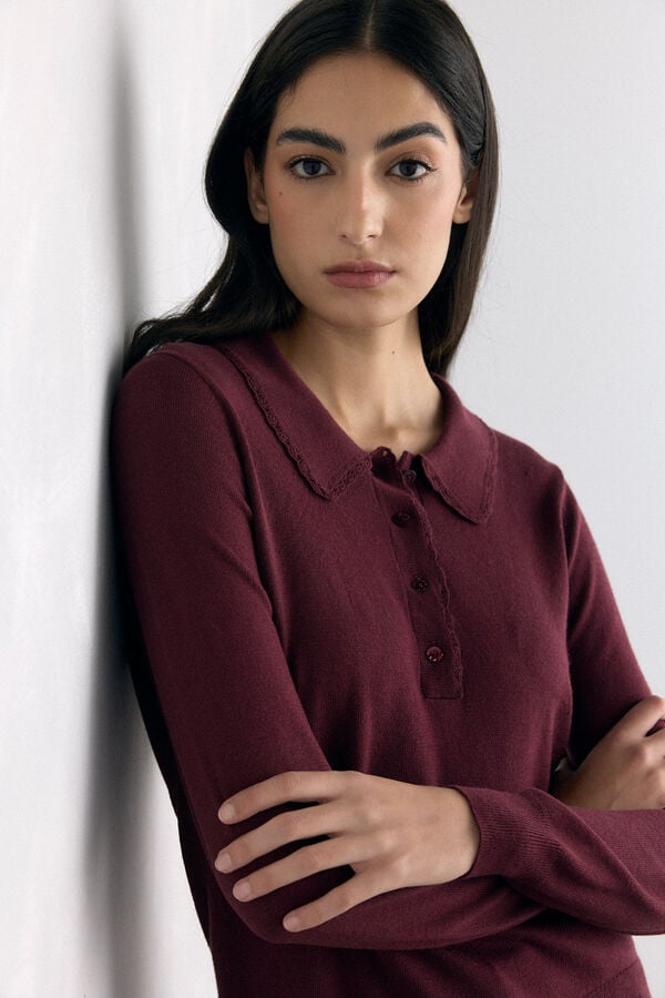 Jersey de punto cuello polo | Ofertas en jerséis y cárdigans de mujer ...