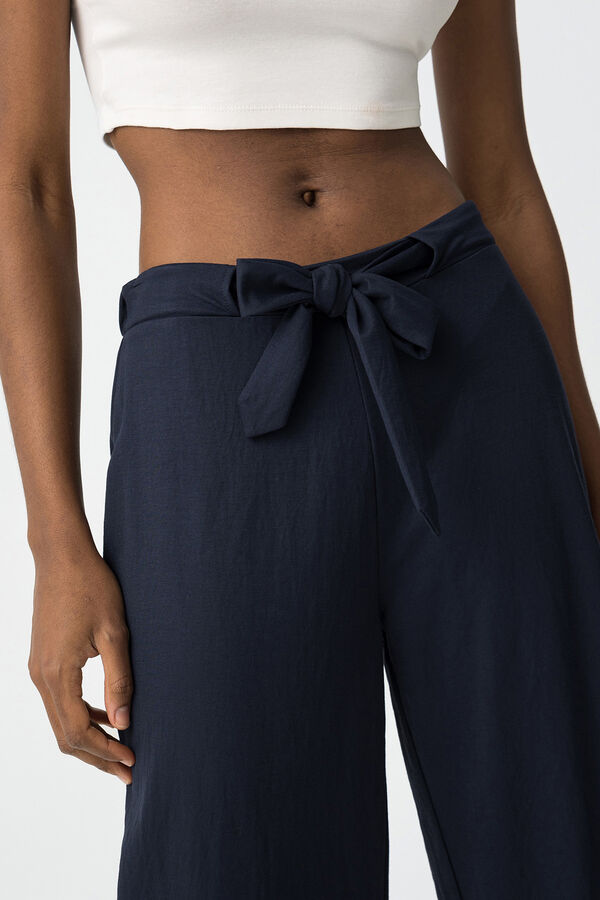 Pantalón Culotte con lazo | Ofertas en pantalones de mujer | Fifty Factory