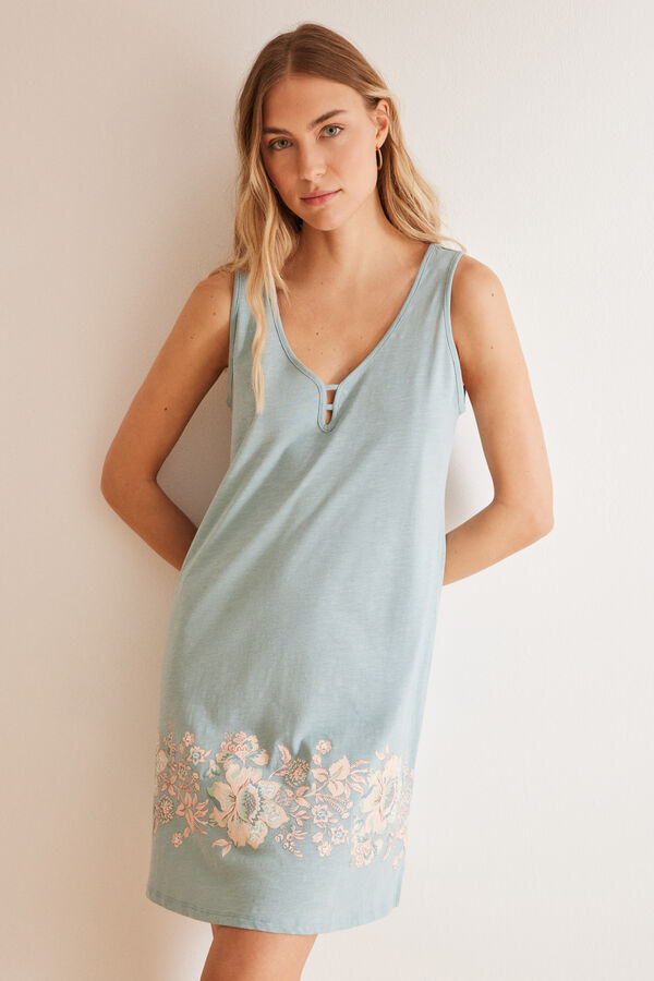 Camisón corto 100% algodón tirantes | Rebajas en camisones de mujer ...
