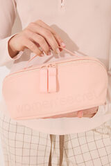 Nécessaire médio rubber cor-de-rosa