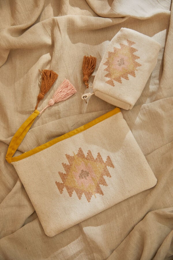 Bolso de mano de algodón dhurrie Berta | Ofertas en textil para baño ...