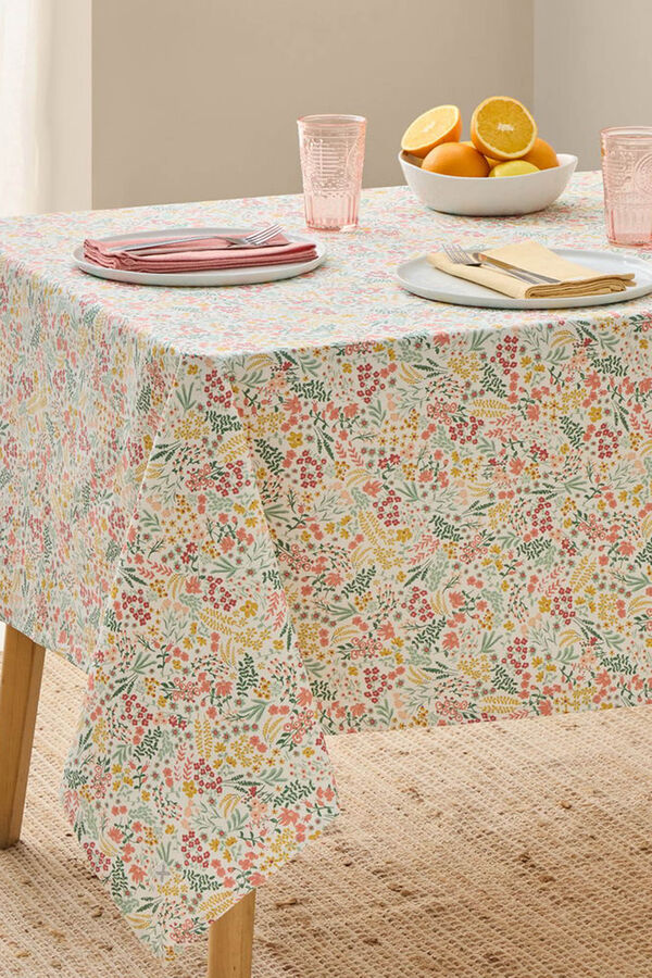 Mantel antimanchas algodón flores | Ofertas en textiles de cocina ...