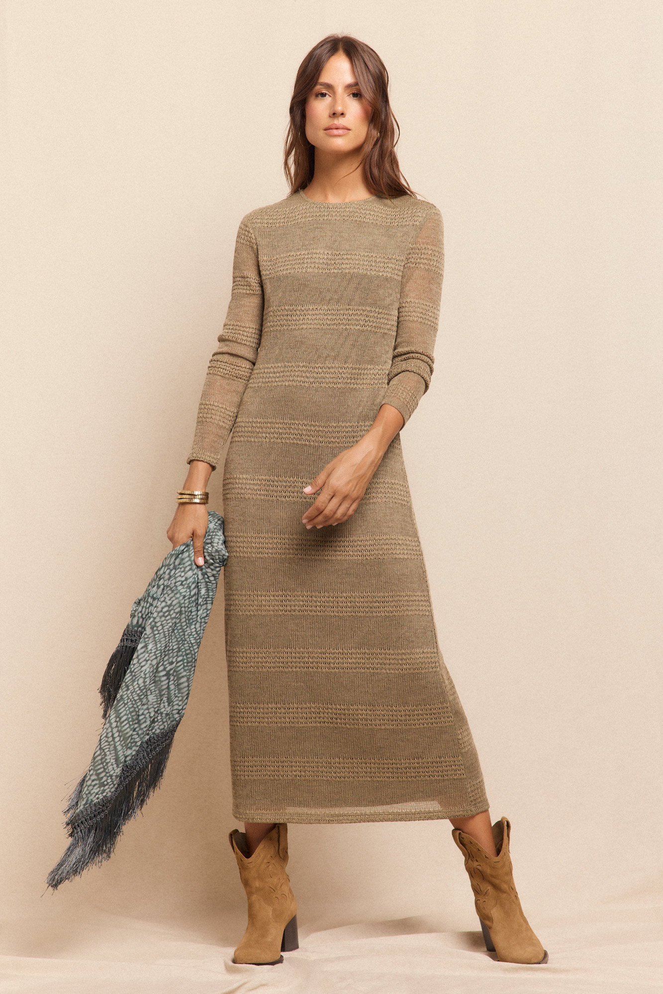 Vestido estruturado rústico | Ofertas em vestidos de mulher | Fifty Outlet