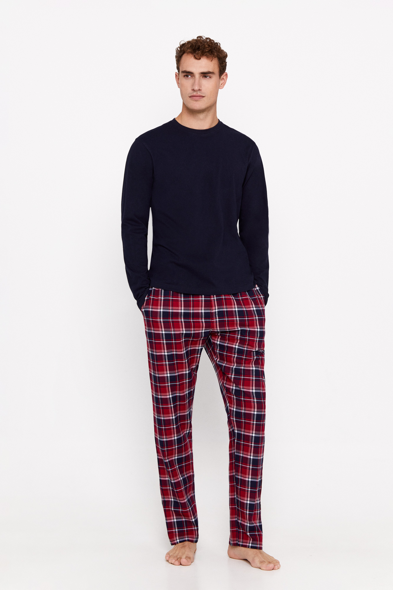 Conjunto de pijama malha e tecido | Ofertas em pijamas de homem | Fifty ...