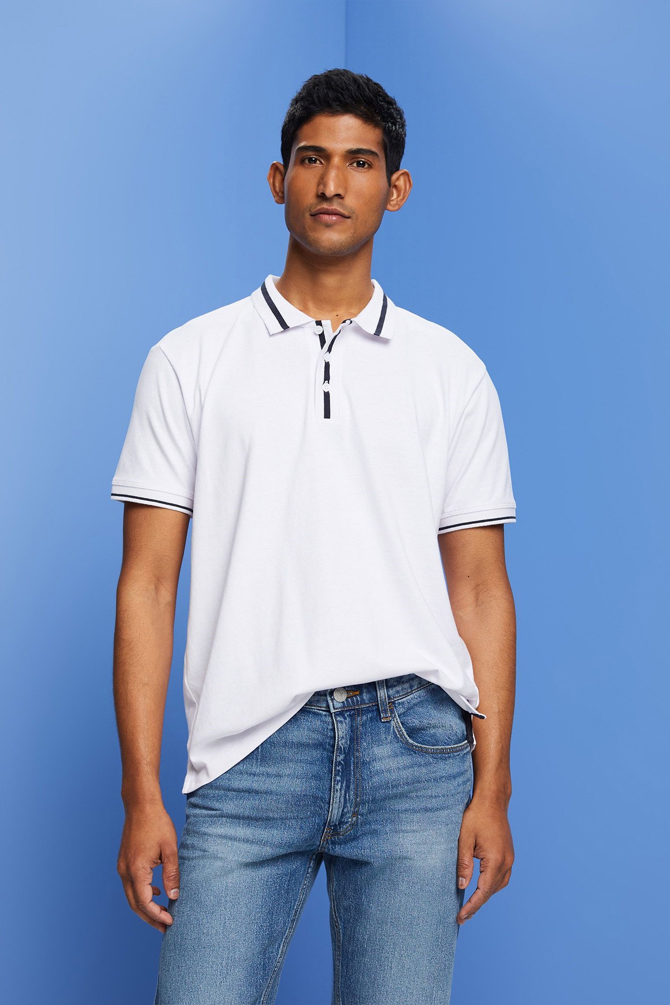Polo liso regular fit com linho | Ofertas em polos de homem | Fifty Factory