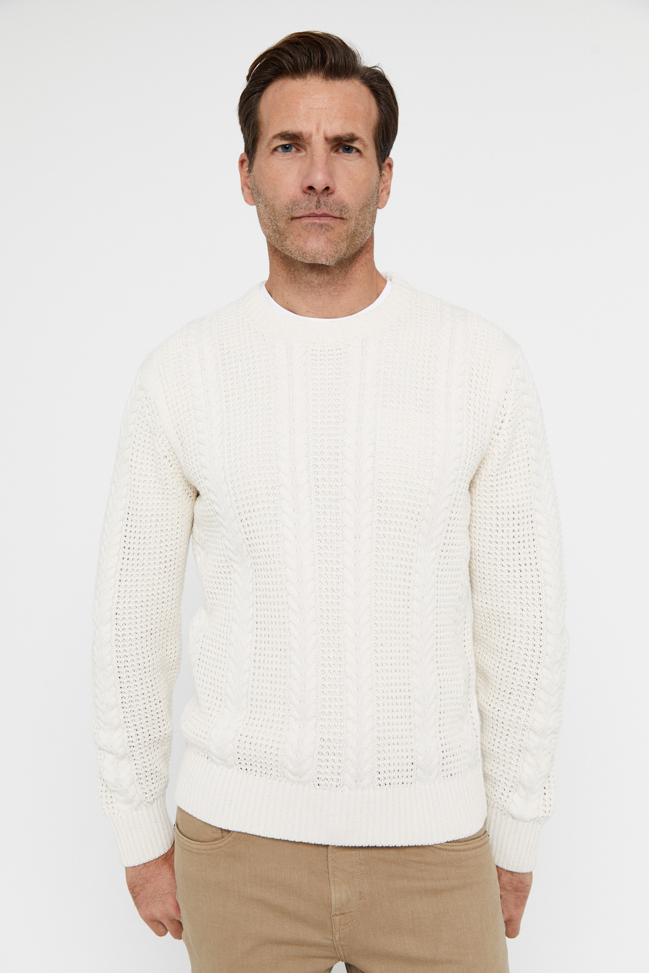 Jersey estructura cables cuello redondo | Ofertas en jerséis de hombre | Fifty Factory