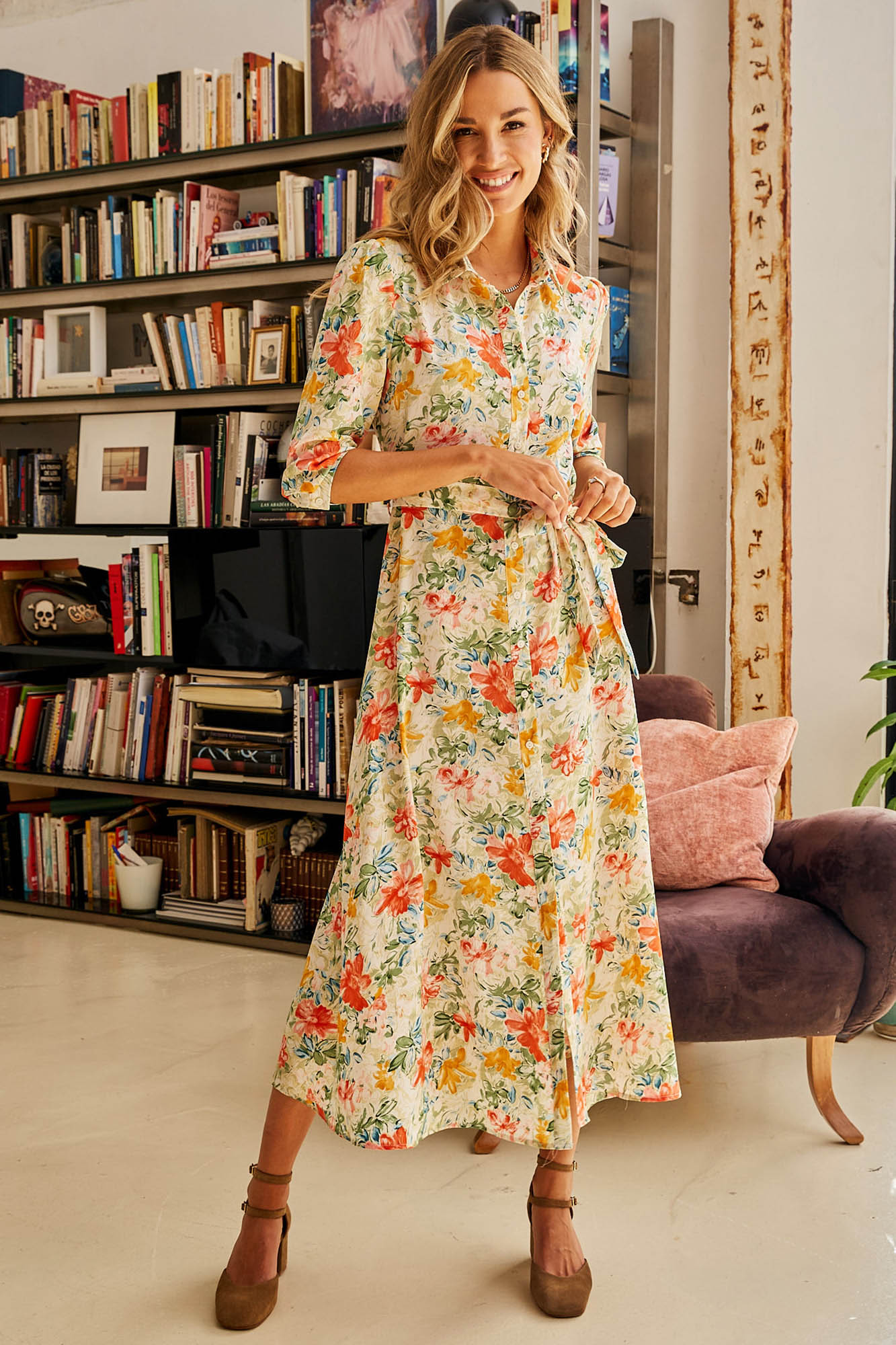 Vestido camisero en verde | Ofertas en vestidos de mujer | Fifty Factory