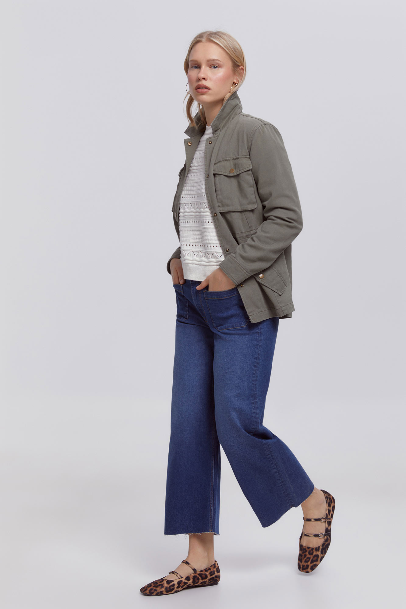 Denim crop | Ofertas en jeans de mujer | Fifty Outlet