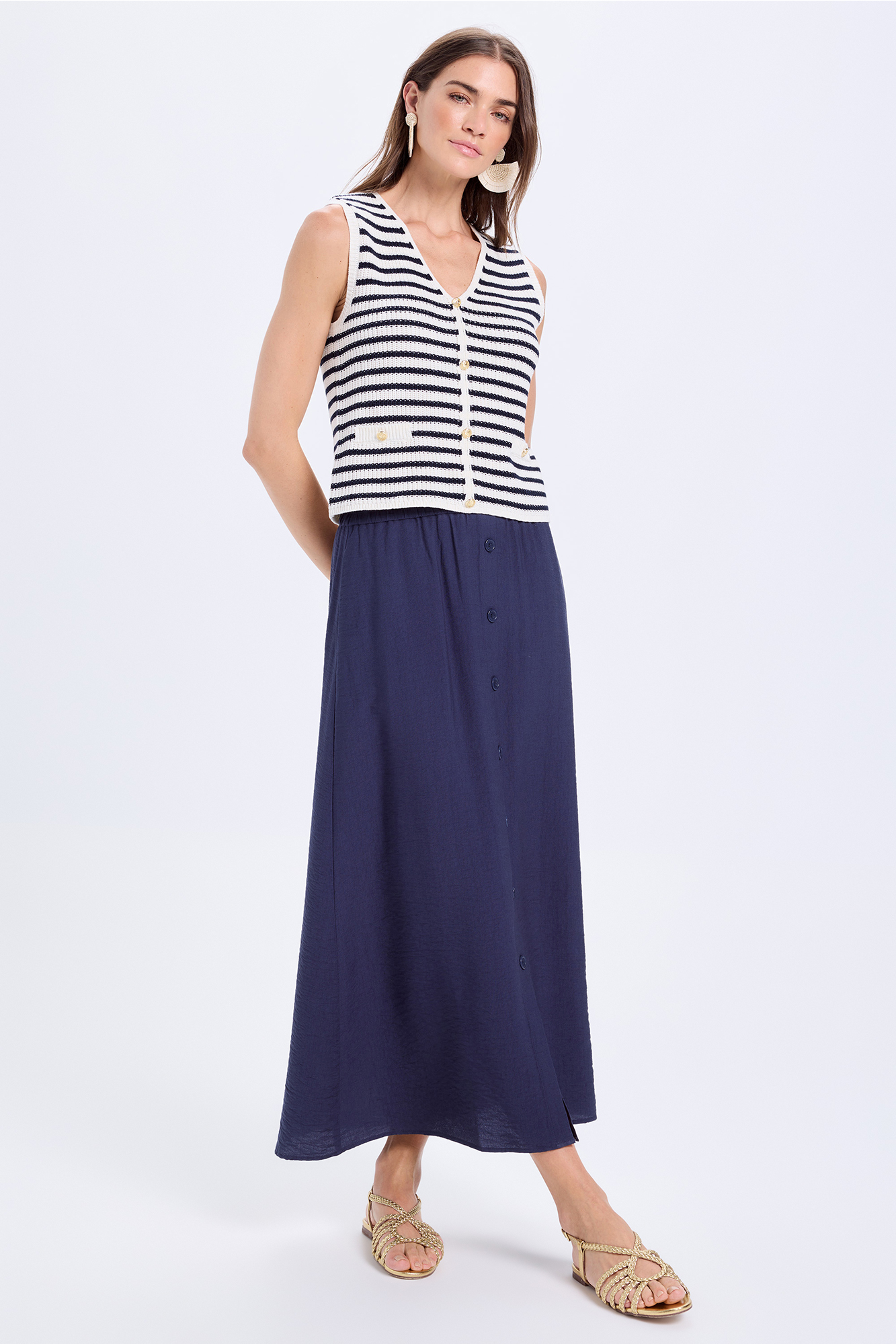 Saia midi evasê | Ofertas em saias de mulher | Fifty Outlet