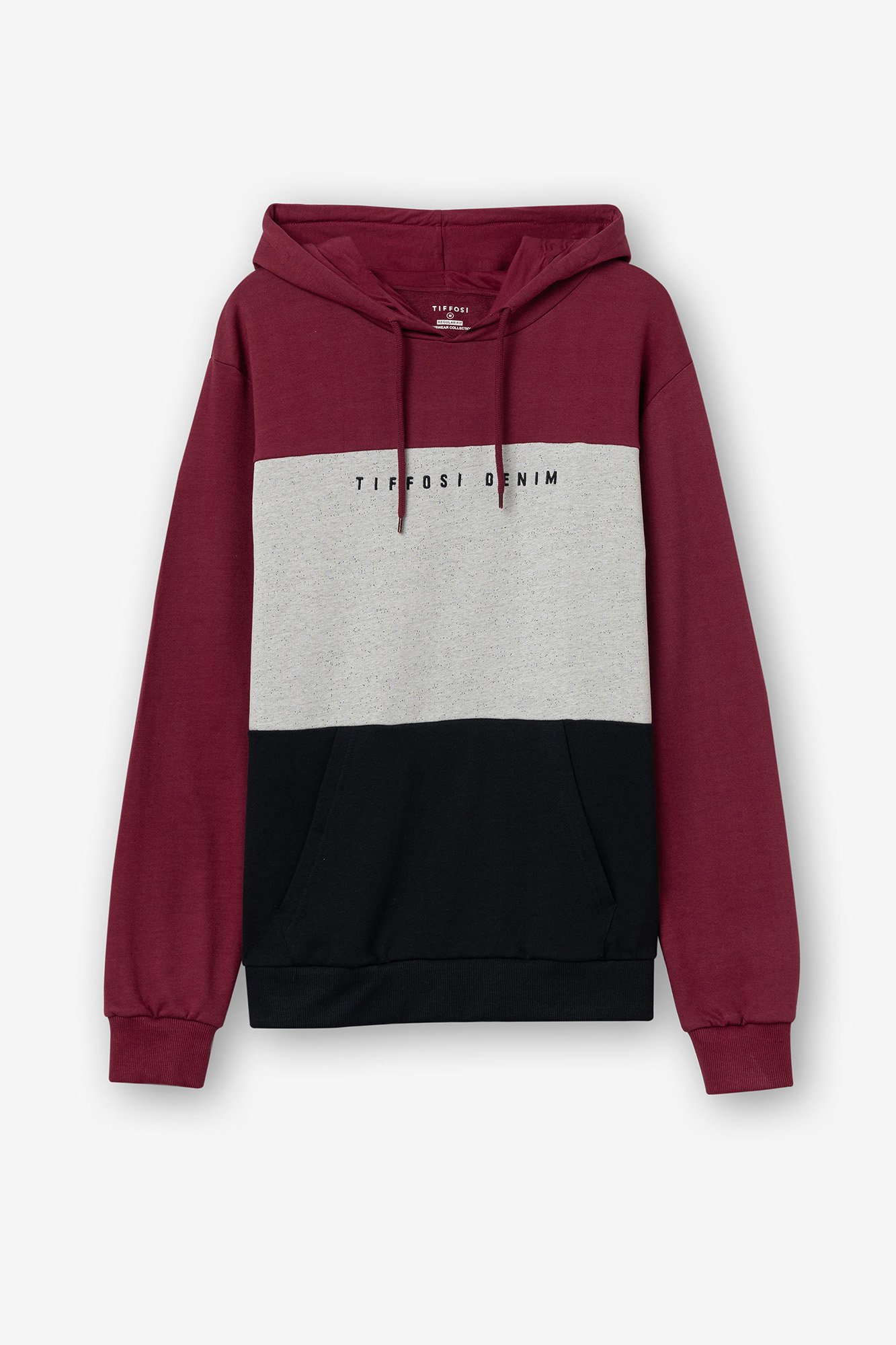 Sweatshirt com capuz tricolorida com bordado | Ofertas em sweatshirts ...