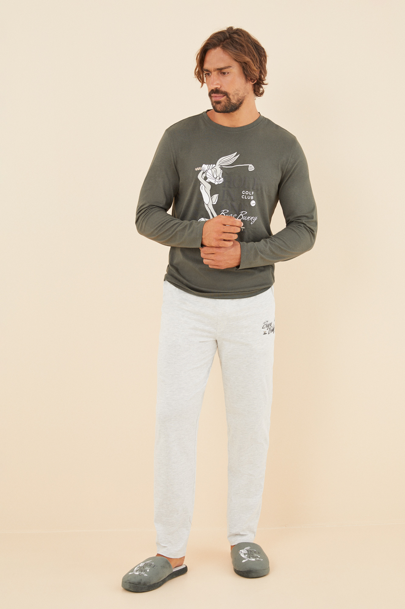 Pijama comprido homem 100% algodão Bugs Bunny | Ofertas em pijamas de ...