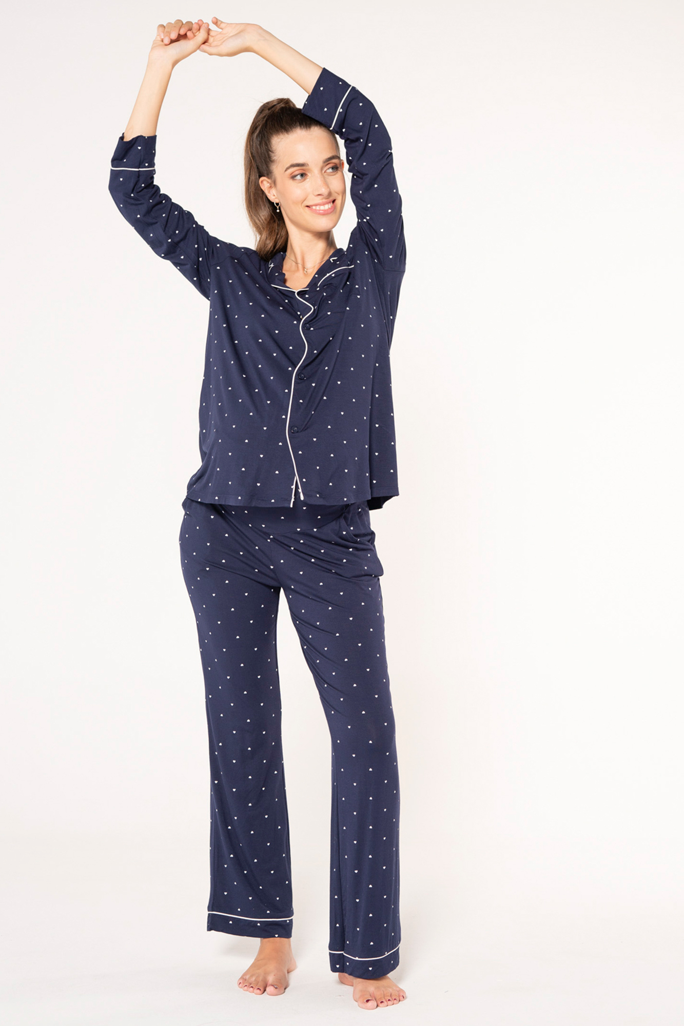Pack de pijama com corações pré-mamã